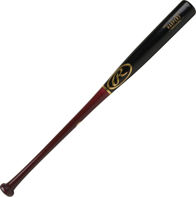 Rawlings BH3 Harper Bat - Maple Wood Bat - Black/Maroon – Peligro Sports