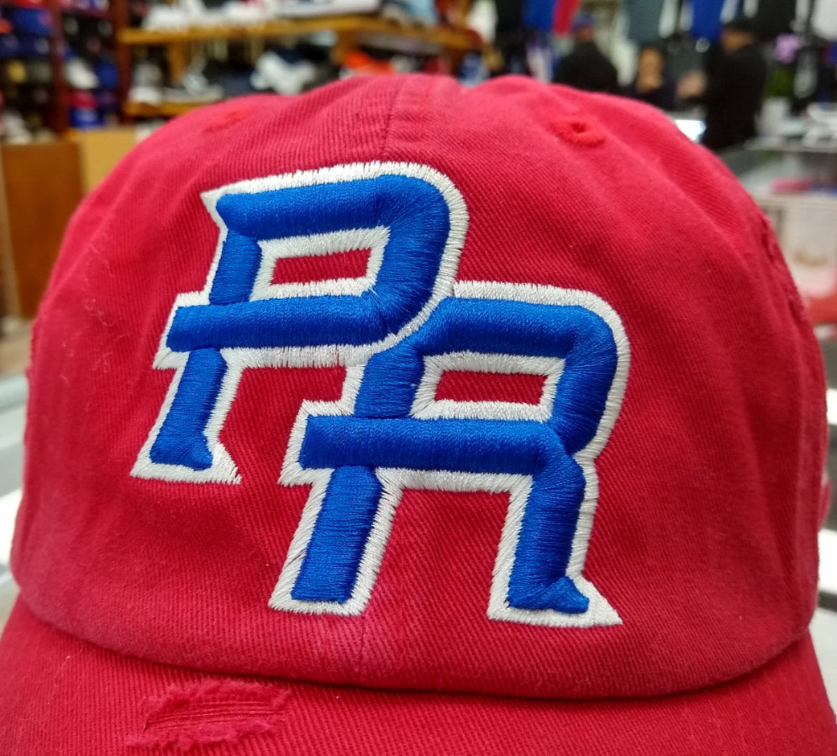 Puerto Rico Vintage Red / Royal Blue Logo Hats – Peligro Sports